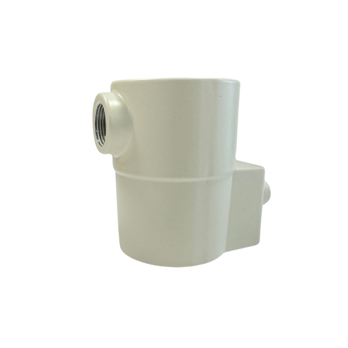 K&M clamping clip 36/42 w. threaded hole; white – Amber Sound