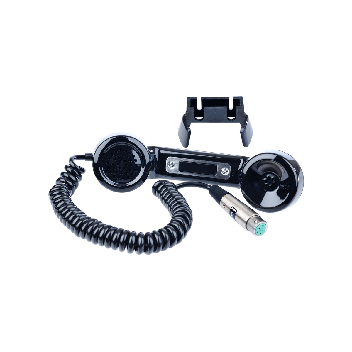 Clear-Com telephone-style handset with 250009 wall hanger – Amber Sound